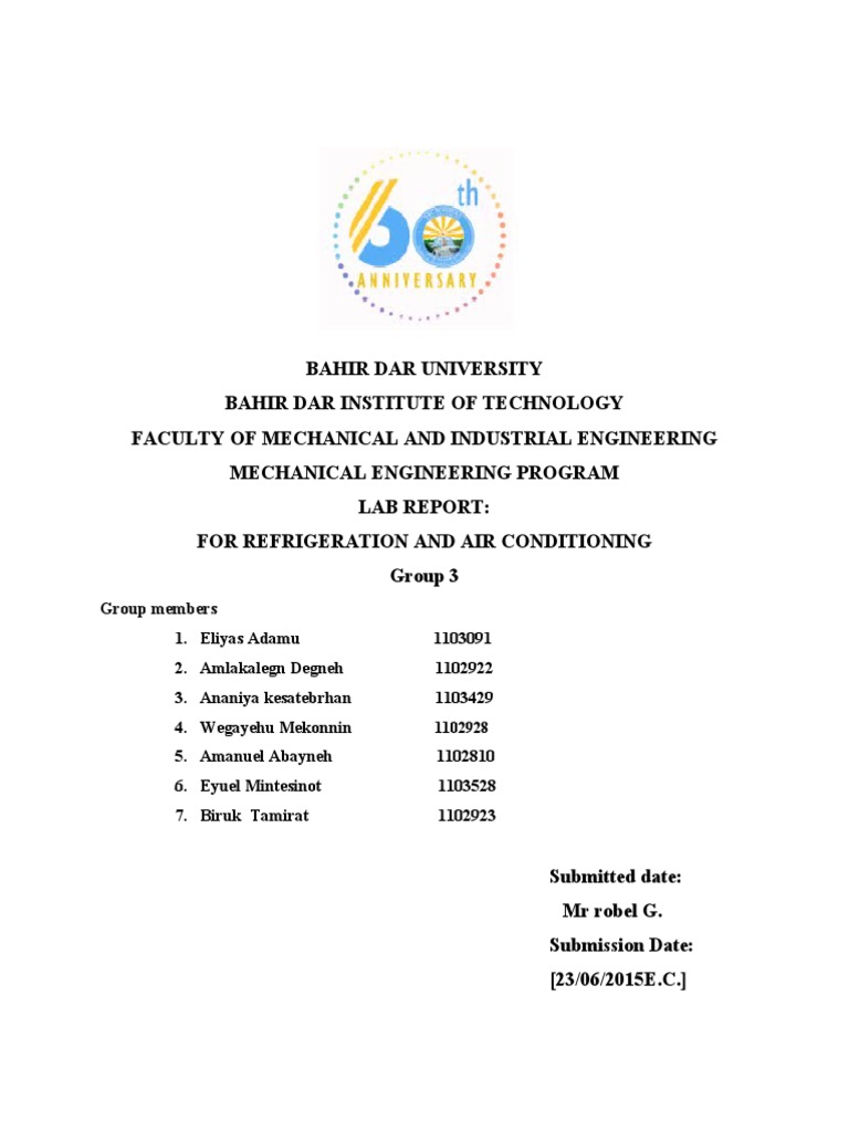 Rac Lab Report | PDF | Air Conditioning | Refrigerator