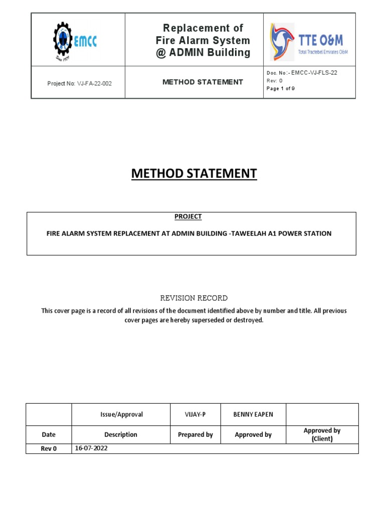 EMCC-MOS - Fire Alarm Installation Wor at ADMIN Building - Taweelah A1 ...