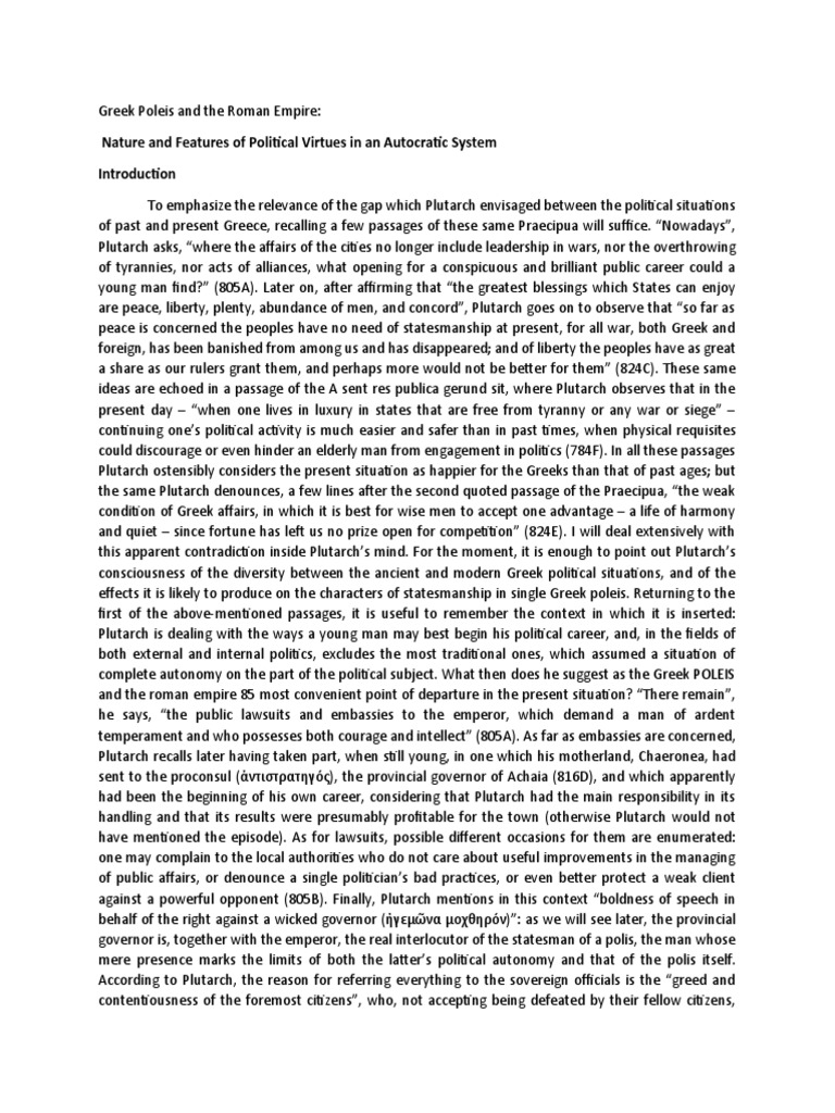 Plutarch's Political Virtues in Rome | PDF | Roman Empire | Plutarch