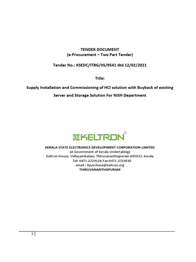 HCI Tender | Download Free PDF | Virtualization | Computer Cluster