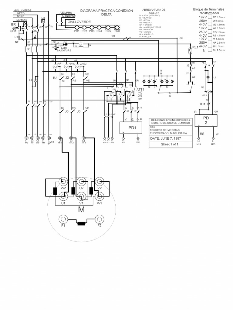 Diagrama Practica 1 Conexion Delta | PDF