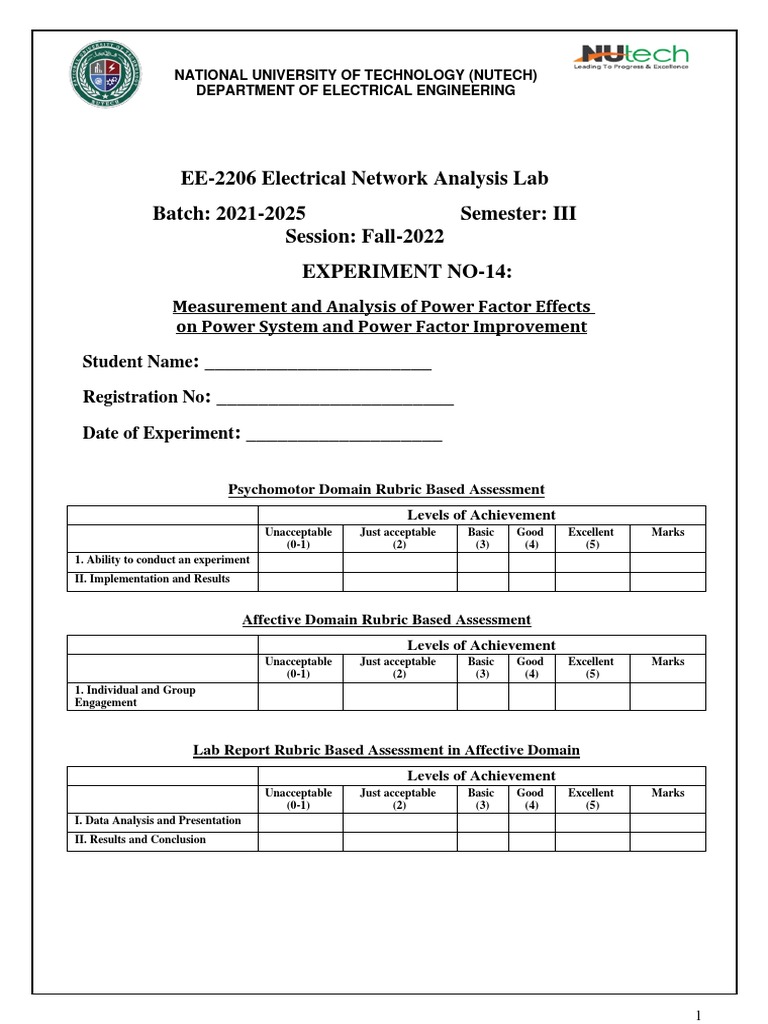 Experiment No 14 | PDF | Ac Power | Computer Engineering