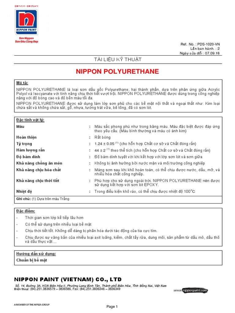 Nippon Pu - Spec - Vnese | PDF