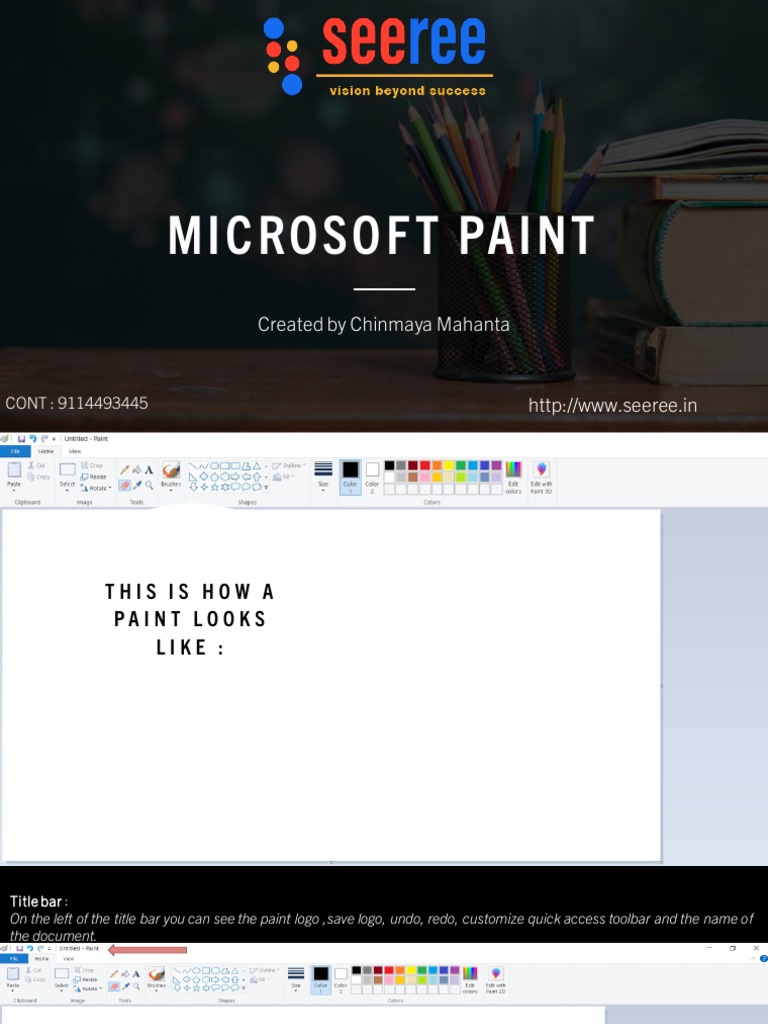 Ms Paint Presentation | PDF | Home & Garden