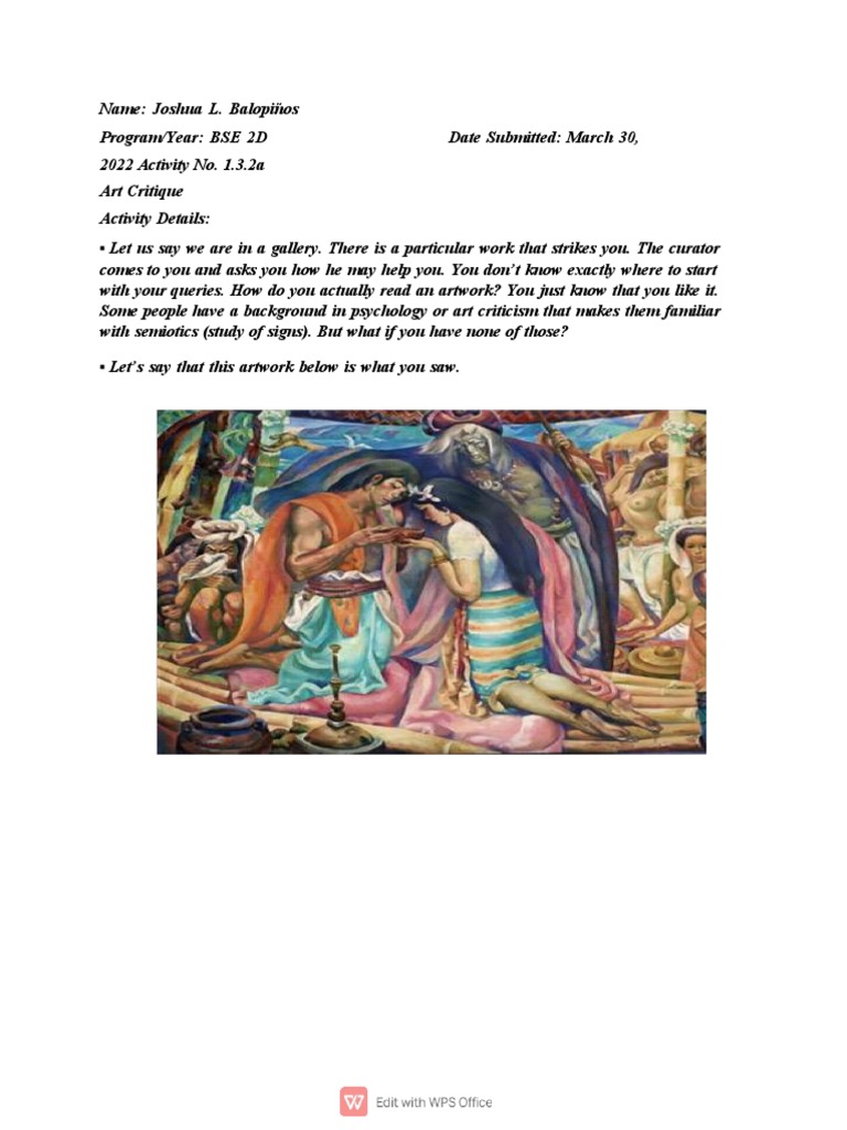 Act 1 3 2 | PDF | Composition (Visual Arts) | Paintings