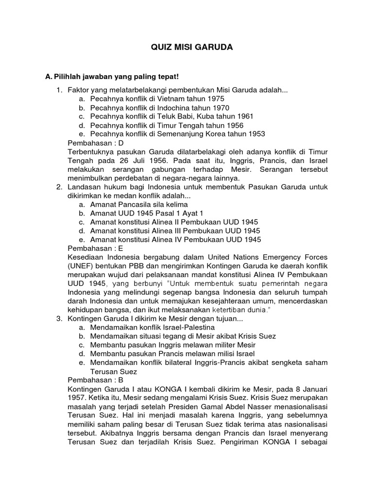 QUIZ MISI GARUDA KELOMPOK 2 XII MIPA 2 | PDF QUIZ MISI GARUDA KELOMPOK 2 XII MIPA 2 | PDF