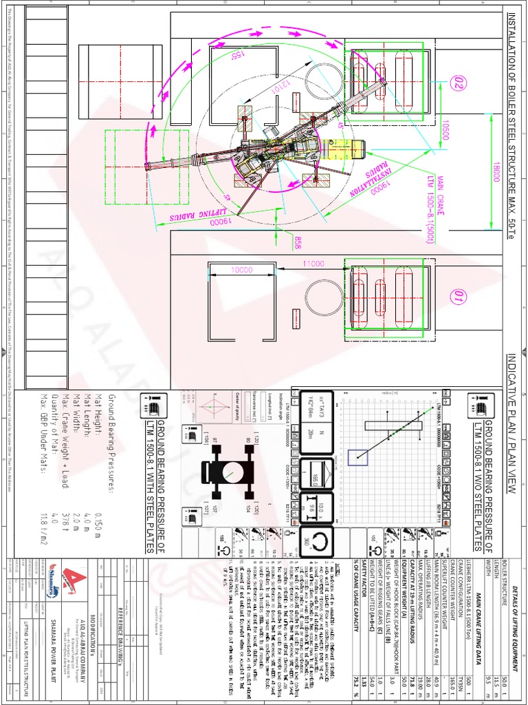 Installation Plan for Lifting Steel Structure of Liebherr LTM 1500-8.1 ...