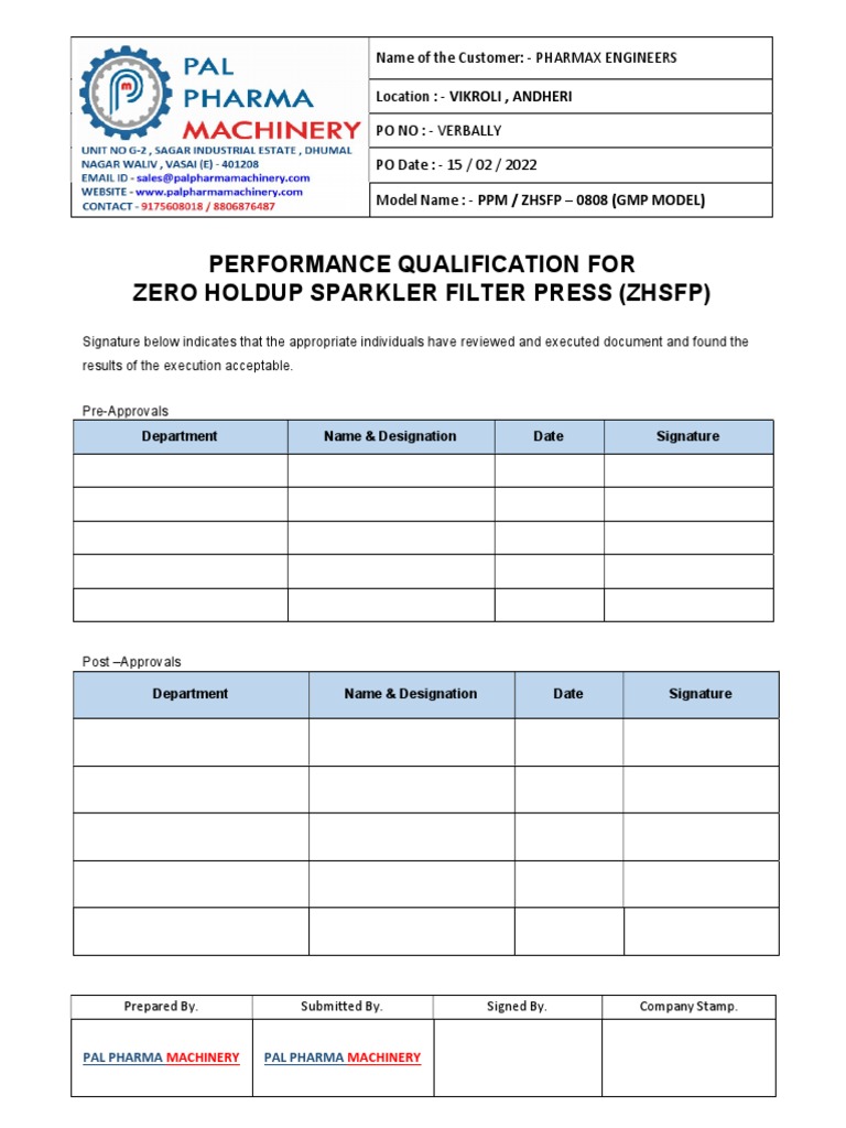 PQ of SFP | PDF | Verification And Validation
