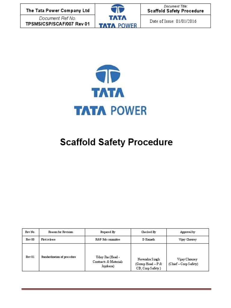 Scaffold Safety Procedure | PDF | Scaffolding | Risk