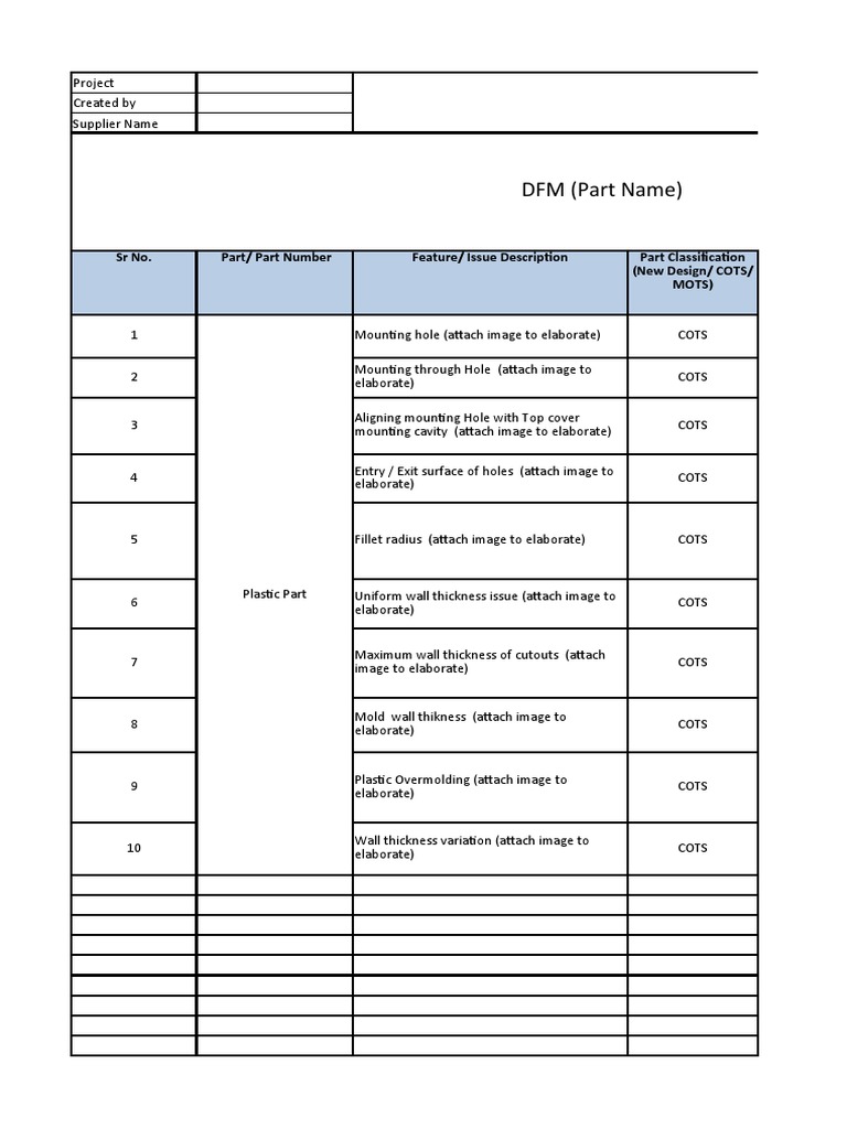 DFM Template | Download Free PDF | Metalworking | Mechanical Engineering