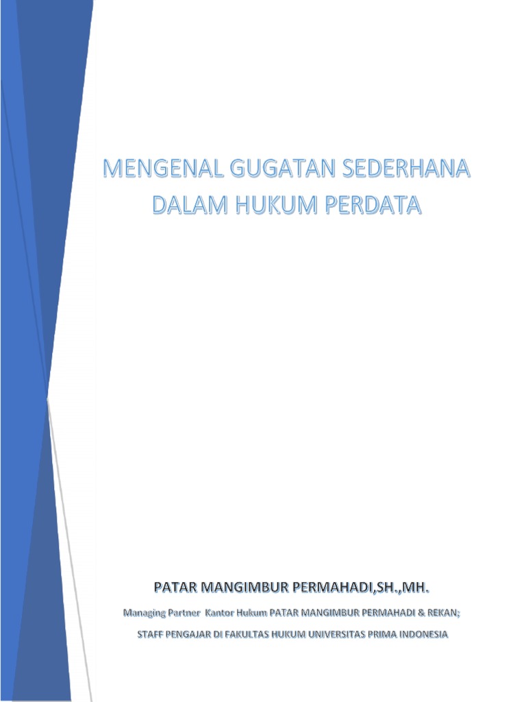 mengenal gugatan sederhana | PDF