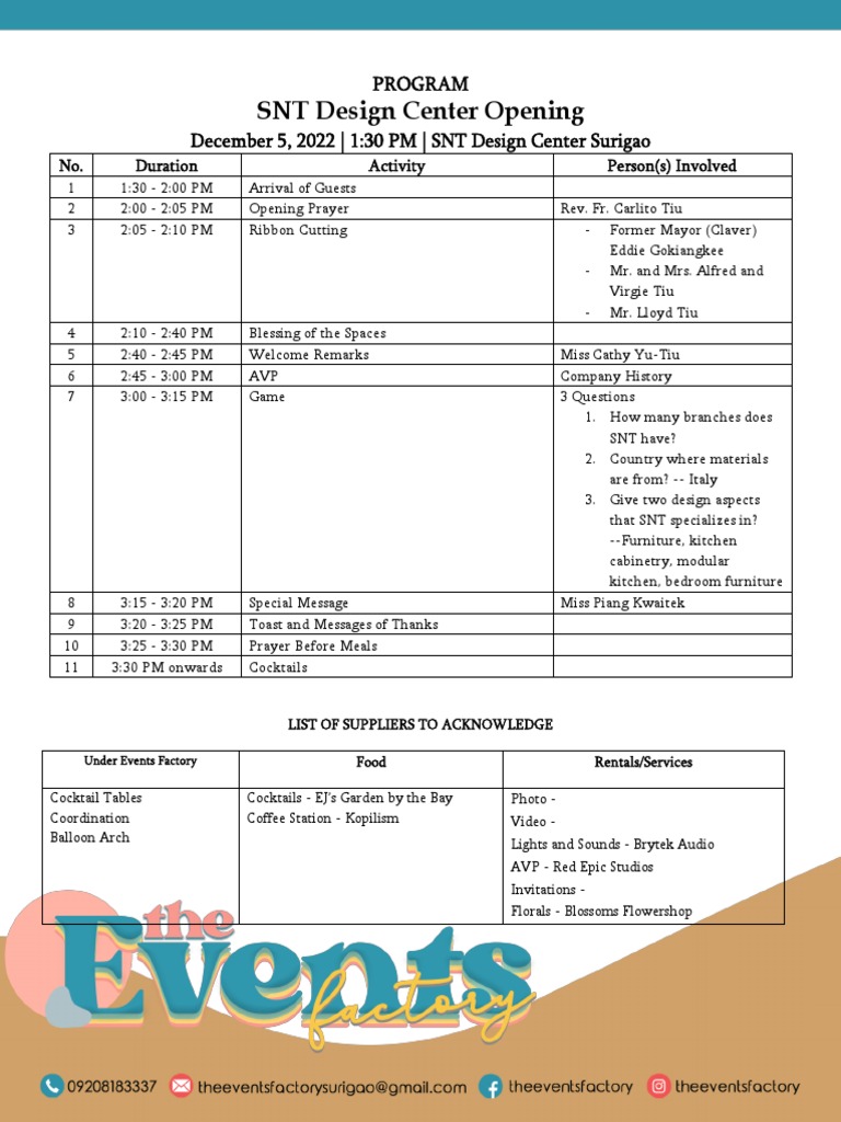 Sample Debut Program | PDF