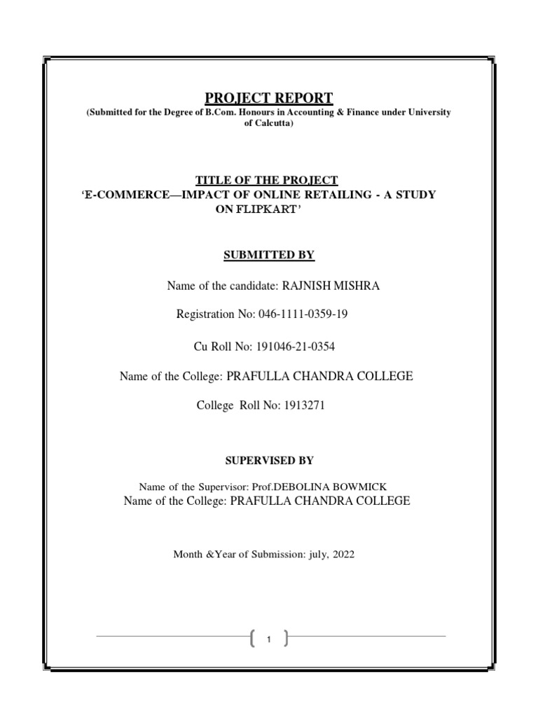 Project On Ecommerce Pdf E Commerce Online Shopping