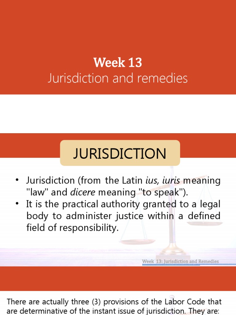 Jurisdiction and Remedies Overview | PDF | Employment | Jurisdiction