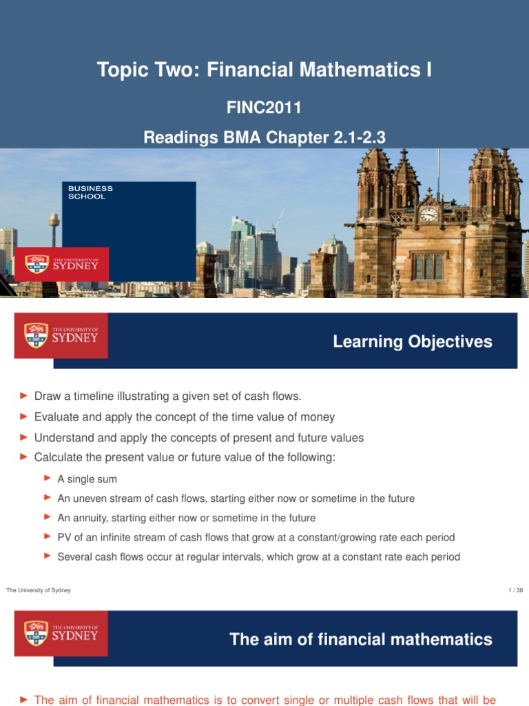 Lecture 2 Financial Mathmatics 1 | PDF | Present Value | Net Present Value