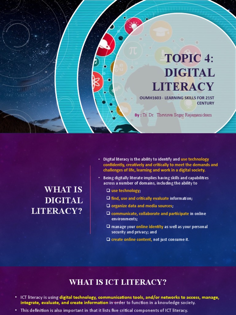 Topic 4 Digital Literacy | PDF | Information Literacy | Educational ...