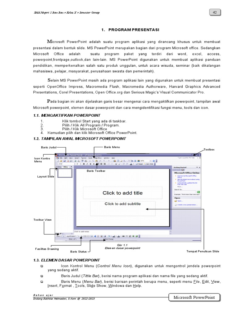 Bahan Ajar Powerpoint | PDF
