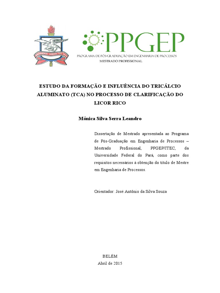Estudo Da Formação E Influência Do Tricálcio Aluminato (Tca) No ...