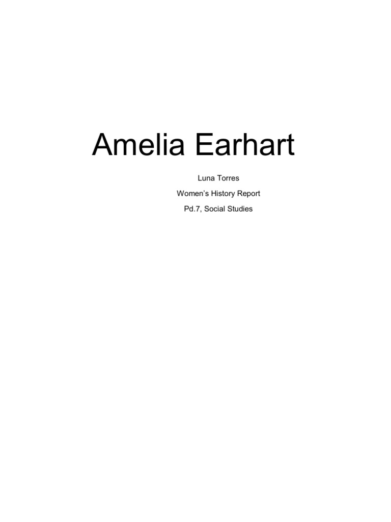 Amelia Earhart Report | PDF | Young Adult