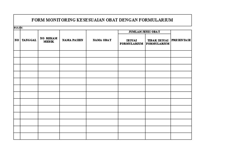 Form Monitoring Kesesuaian Obat | PDF