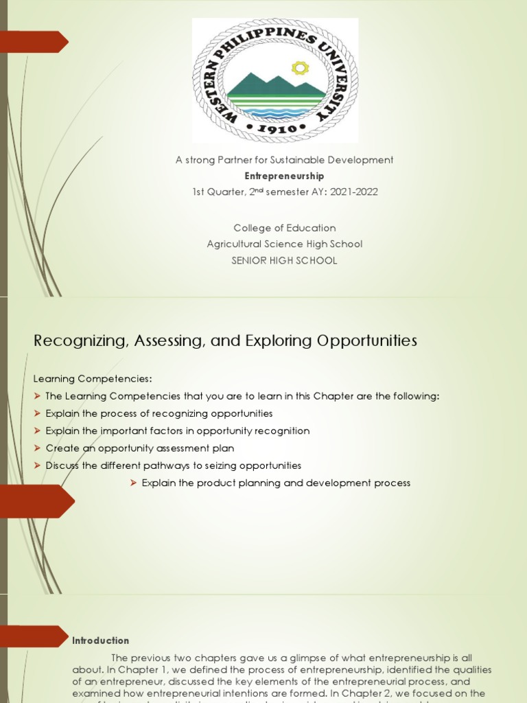 Entrep Chapter 3 Lesson | Download Free PDF | Entrepreneurship | Factors Of Production