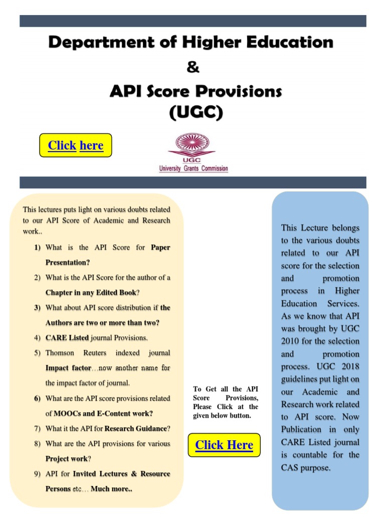 API Score Lecture Clarifies Doubts on Academic Research Metrics | PDF ...