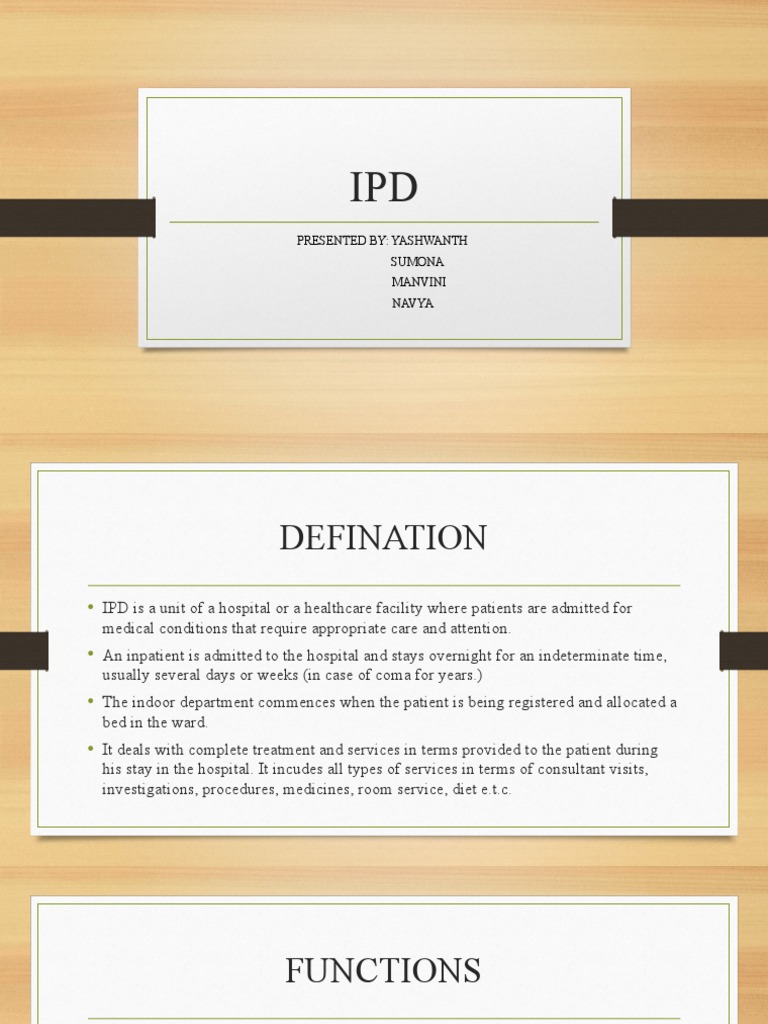 An Overview of Inpatient Department (IPD) Functions, Services, and ... An Overview of Inpatient Department (IPD) Functions, Services, and ...
