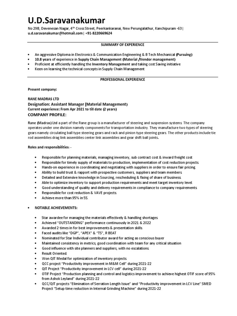 Saravana PDF | PDF | Supply Chain | Supply Chain Management