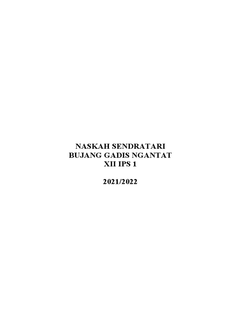 Naskah Sendratari Bujang Gadis Ngantat | PDF
