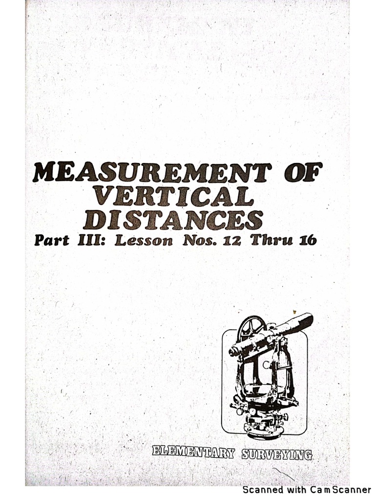 Lesson 7 - Measurement of Vertical Distances | PDF