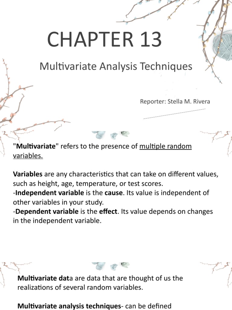 Multivariate Analysis Techniques Overview | PDF | Factor Analysis ...
