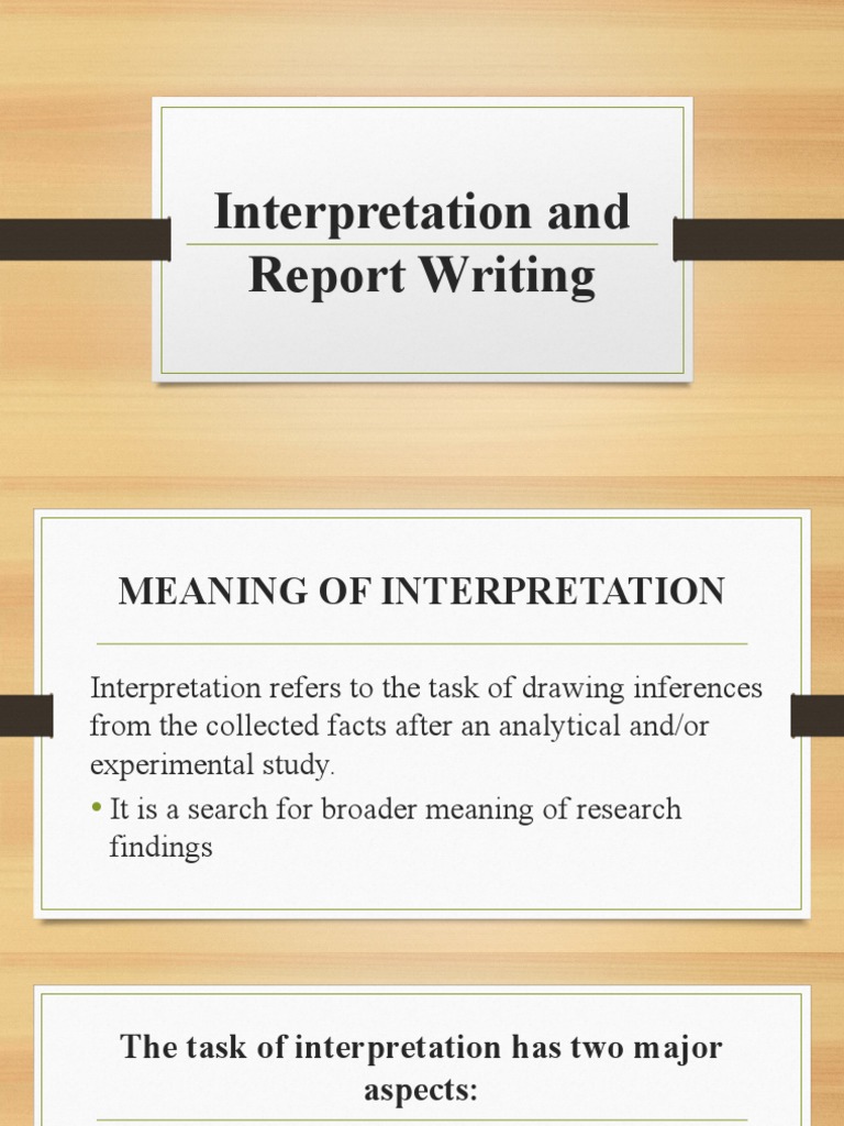 Interpretation and Report Writing | PDF | Analysis | Cognition