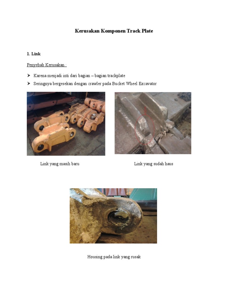 Kerusakan Komponen Track Plate | PDF