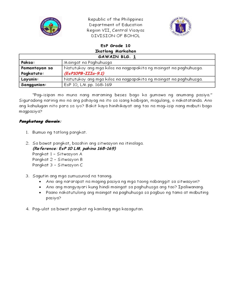 ESP 10 Q3.docx Version 1 | PDF