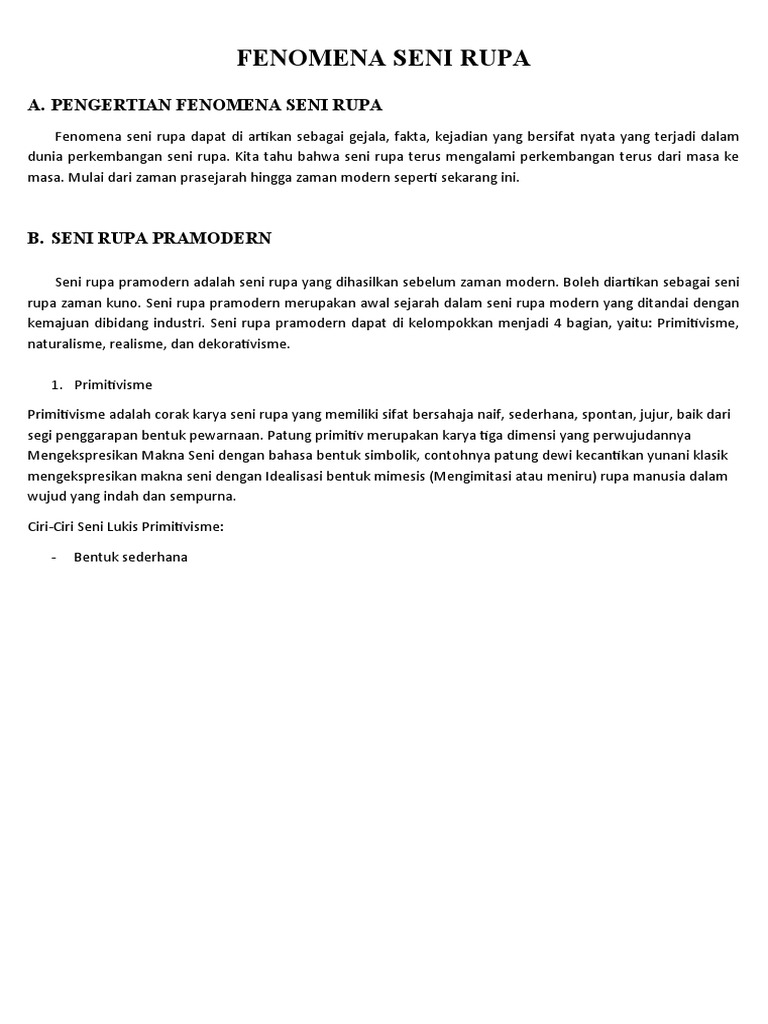 Fenomena Seni Rupa | PDF | Seni