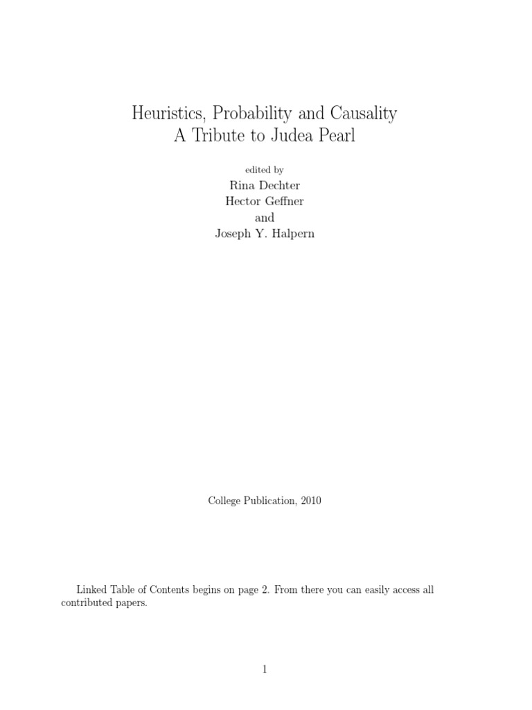 BOOK - Heuristics, Probability and Causality - A Tribute To Judea Pearl ...