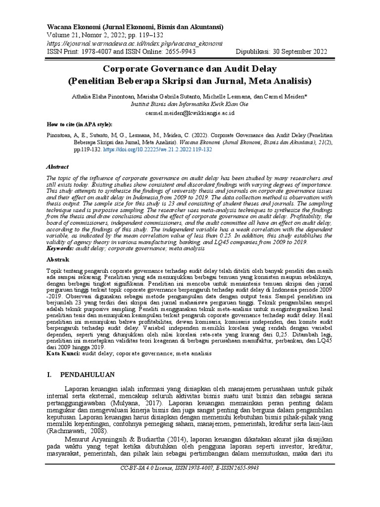 Audit Delay & Governance Study | PDF | Business Economics | Economies