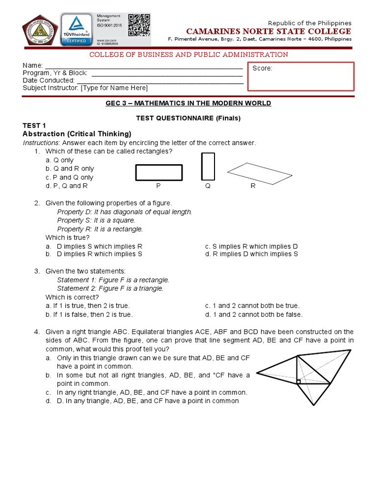 SET A FINAL EXAM SY 22 23 Questionaire | PDF | Interest | Credit