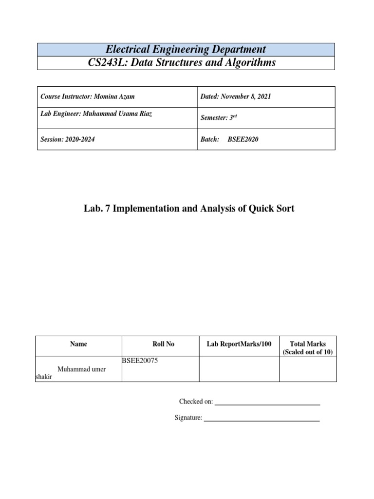 Lab7 DSA BSEE20034 | Download Free PDF | Software Engineering ... Lab7 DSA BSEE20034 | Download Free PDF | Software Engineering ...