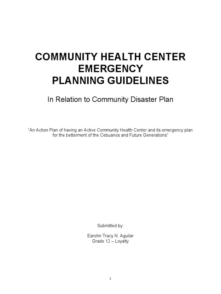 Community Disaster Plan | PDF | Emergency Management | Emergency