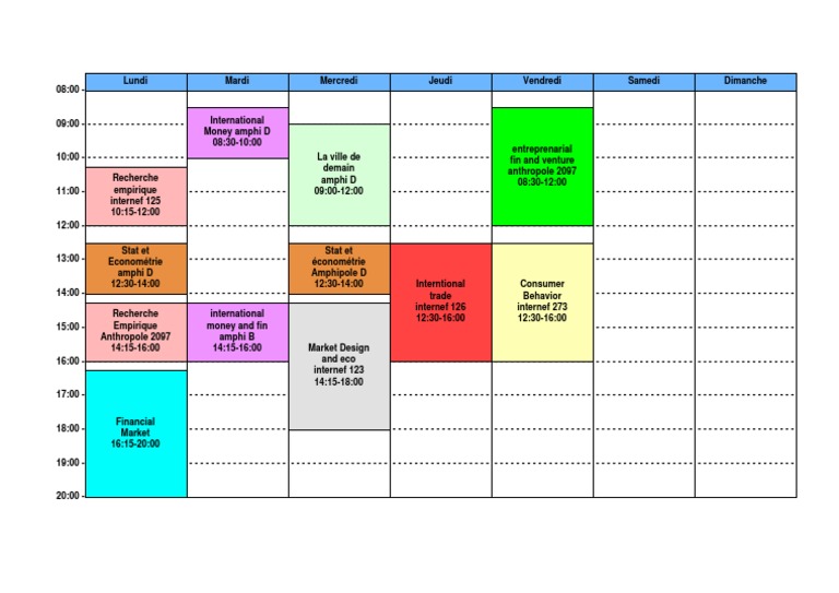Emploi Du Temps | PDF