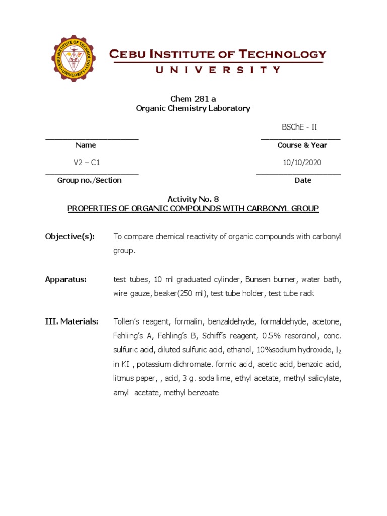 Properties of Carbonyl Compounds | PDF | Aldehyde | Ketone