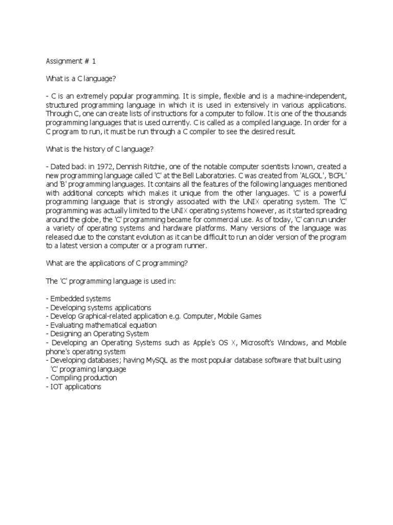 Introduction To C Language | PDF | Control Flow | Software Engineering Introduction To C Language | PDF | Control Flow | Software Engineering