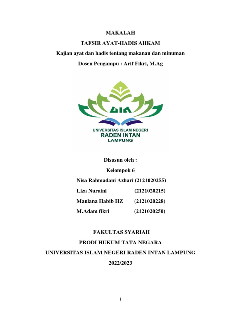Makalah Tafsir Ayat Dan Ahkam Kel.6 | PDF