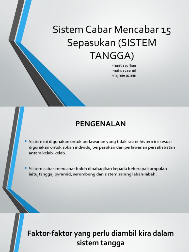 Sistem Cabar Mencabar 15 Sepasukan (SISTEM TANGGA | PDF