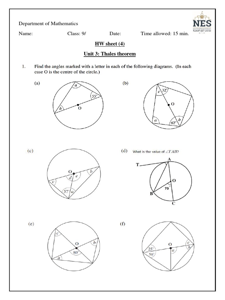 HW (4) Thales Theorem | PDF