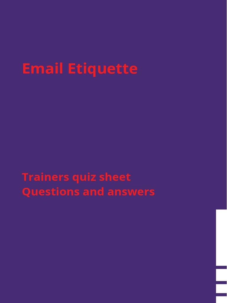 Email Etiquette Quiz and Answers | PDF | Paragraph | Computing