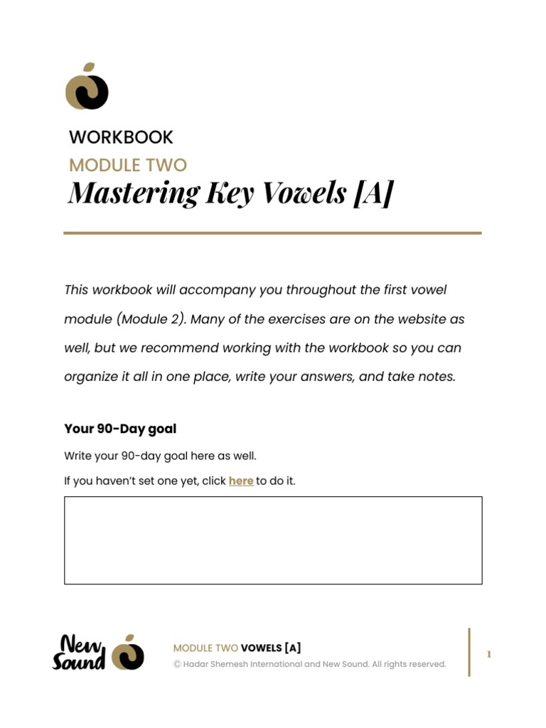 NS 2.0 Module 2 Workbook | PDF | Stress (Linguistics) | Vowel