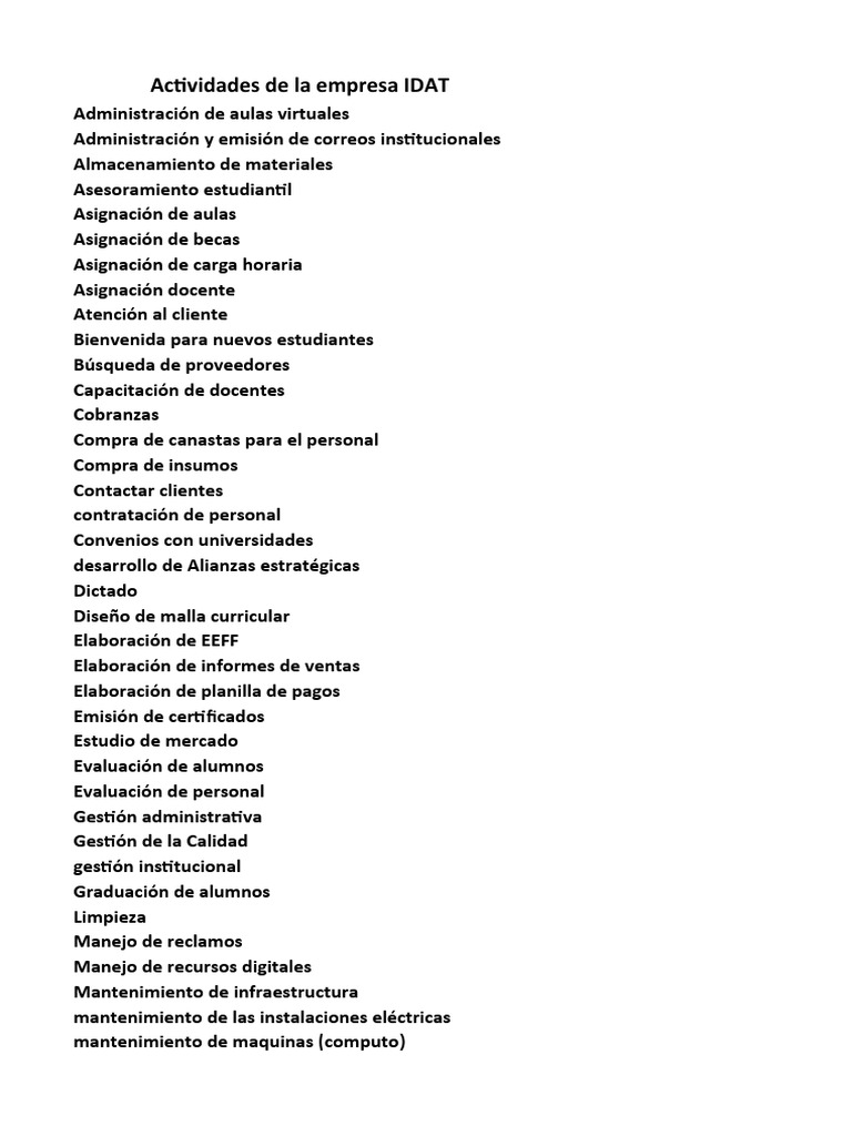 Mapa de procesos de IDAT | PDF