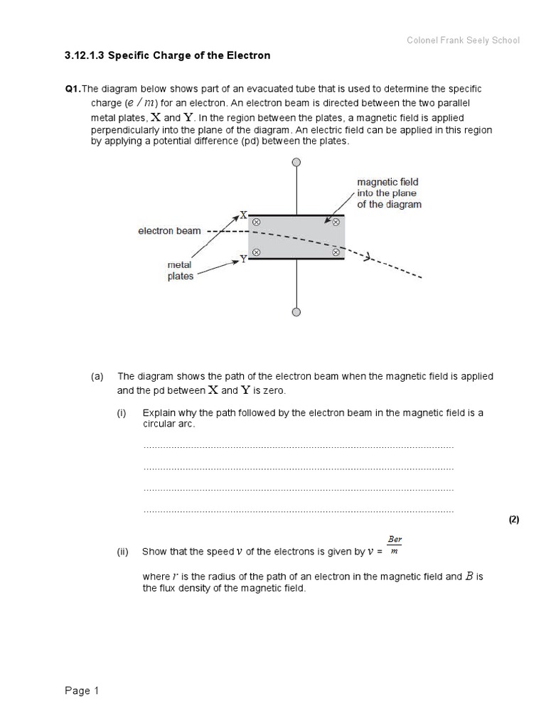 3.12.1.3 Specific Charge of The Electron | PDF | Electron | Magnetic Field